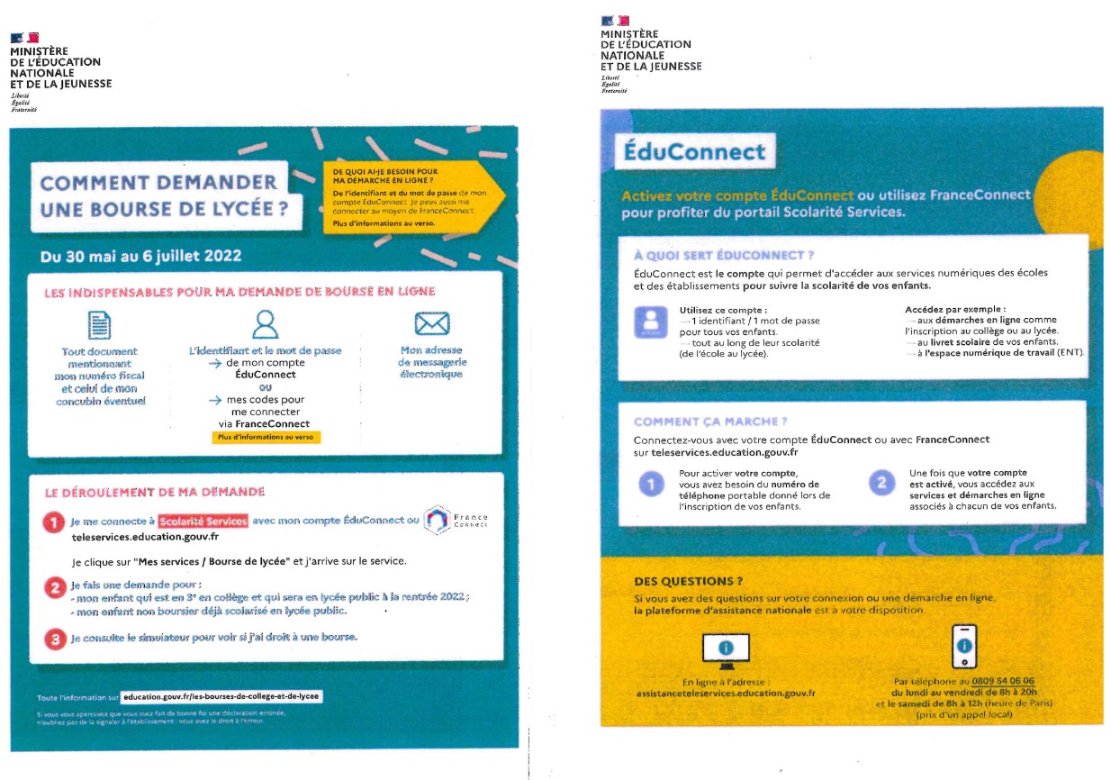 CAMPAGNE DE DEMANDE DE BOURSE DE LYCEE - Actualités - Collège Henri Wallon